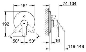 Eurostyle Cosmopolitan - jednouchwytowa bateria wannowa 19506002 GROHE ...