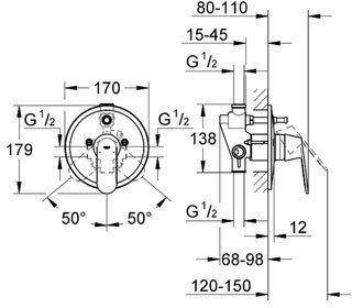 Eurosmart Cosmopolitan, jednouchwytowa bateria wannowa 32879000 GROHE ...