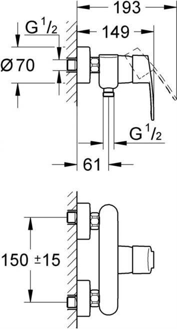 Eurostyle Cosmopolitan - jednouchwytowa bateria prysznicowa, montaż ...